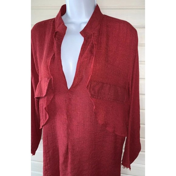 Gaya | Tops | Gaya Style Gauzy Tunic Sz Smallmedium Uneven Raw Hemline ...